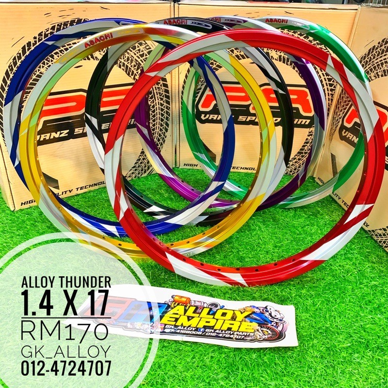 RIM ALLOY THUNDER 17 x 1.4 SEPASANG 🇹🇭🇹🇭 | Shopee Malaysia