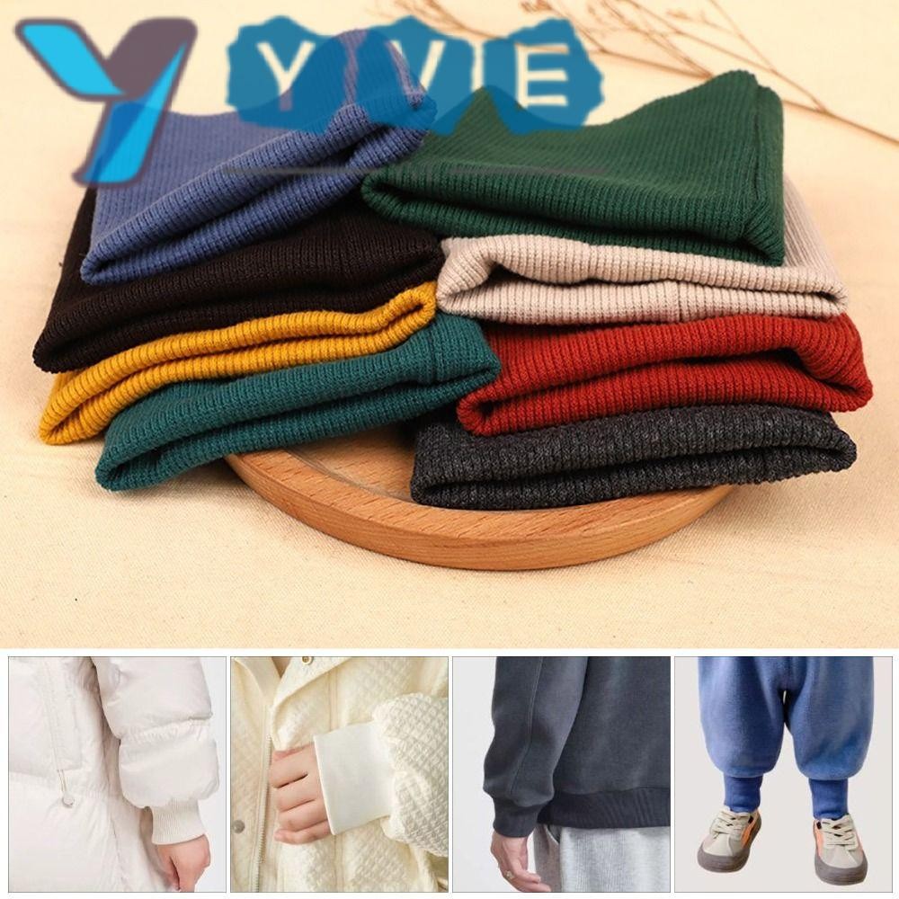 YVE Elastic Rib Cuffs, Stretchy Knit Solid Color Rib Cuff, Sewing ...