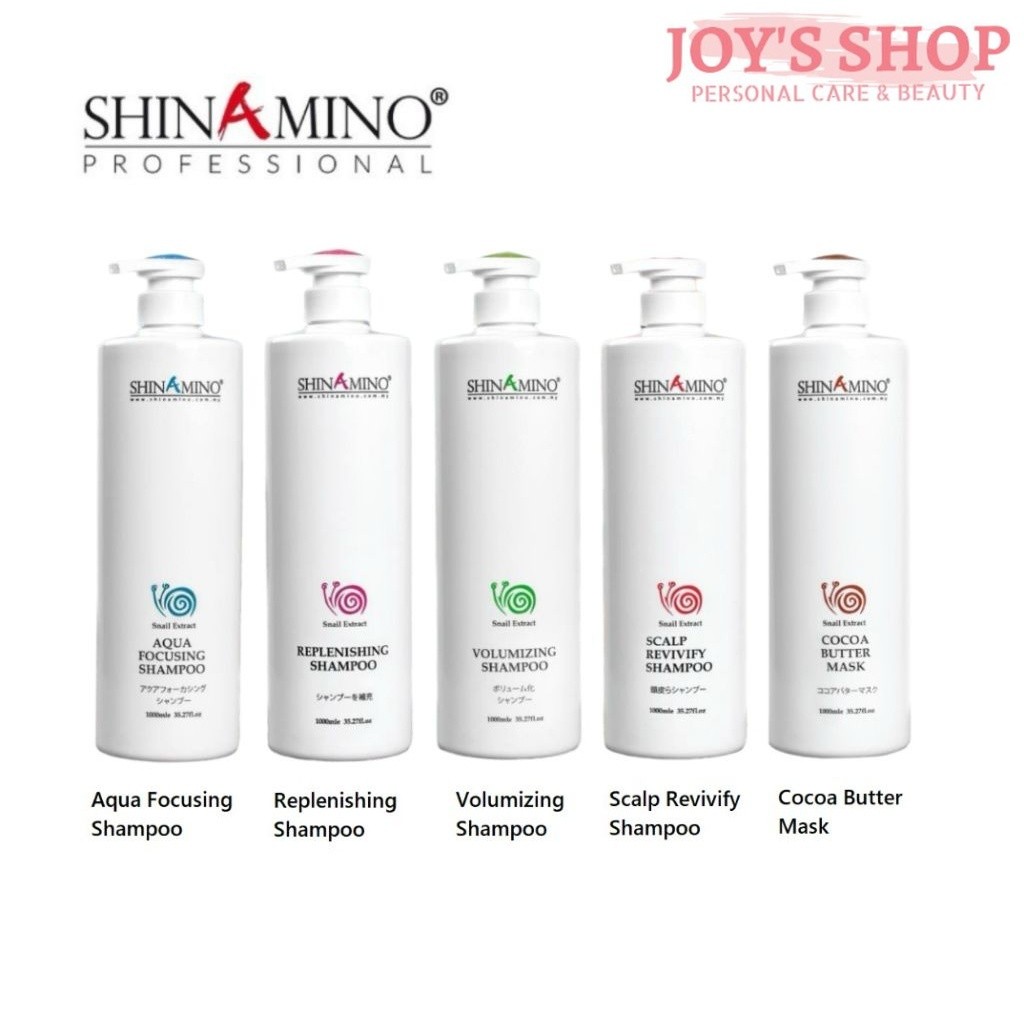 SHINAMINO SNAIL EXTRACT SHAMPOO / MASK 1000ML (VOLUMIZING/AQUA FOCUSING ...