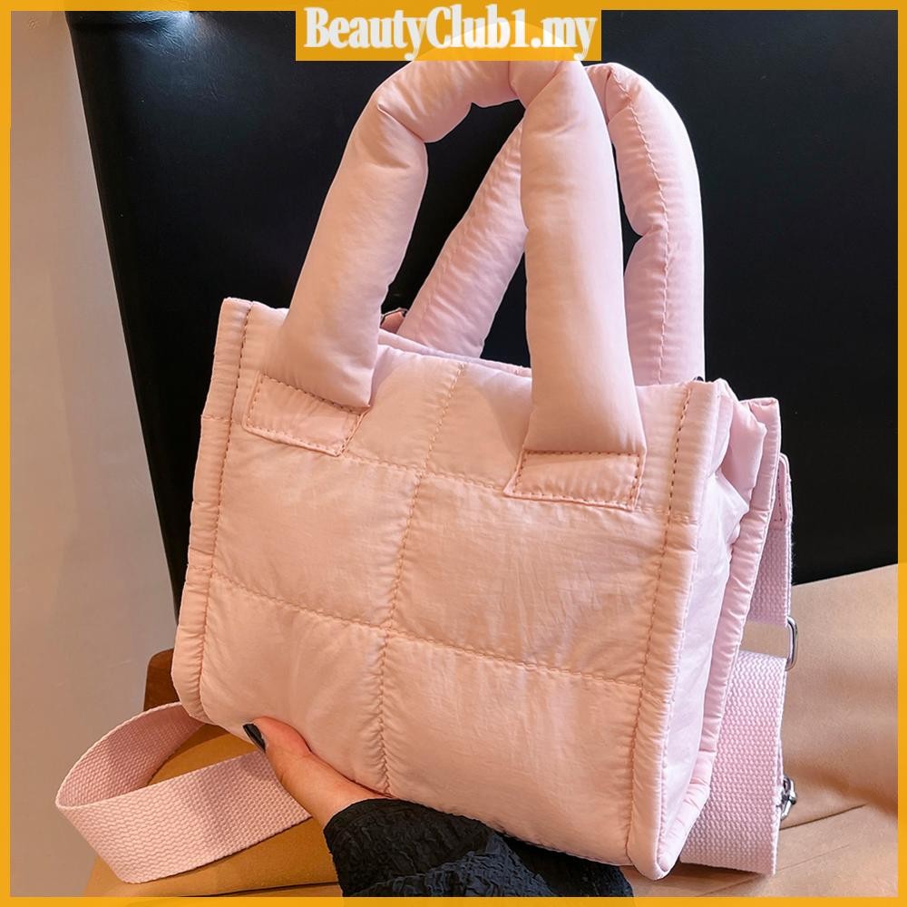 Women Quilted Casual Tote Handbag Adjustable Strap Puffer Tote Chic ...