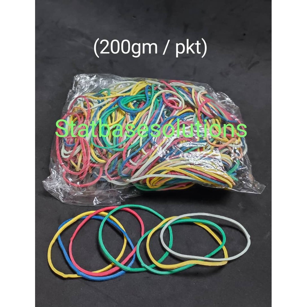 (200gm / Pkt) - Assorted Colour Rubber Band (6") / Gelang Getah ...