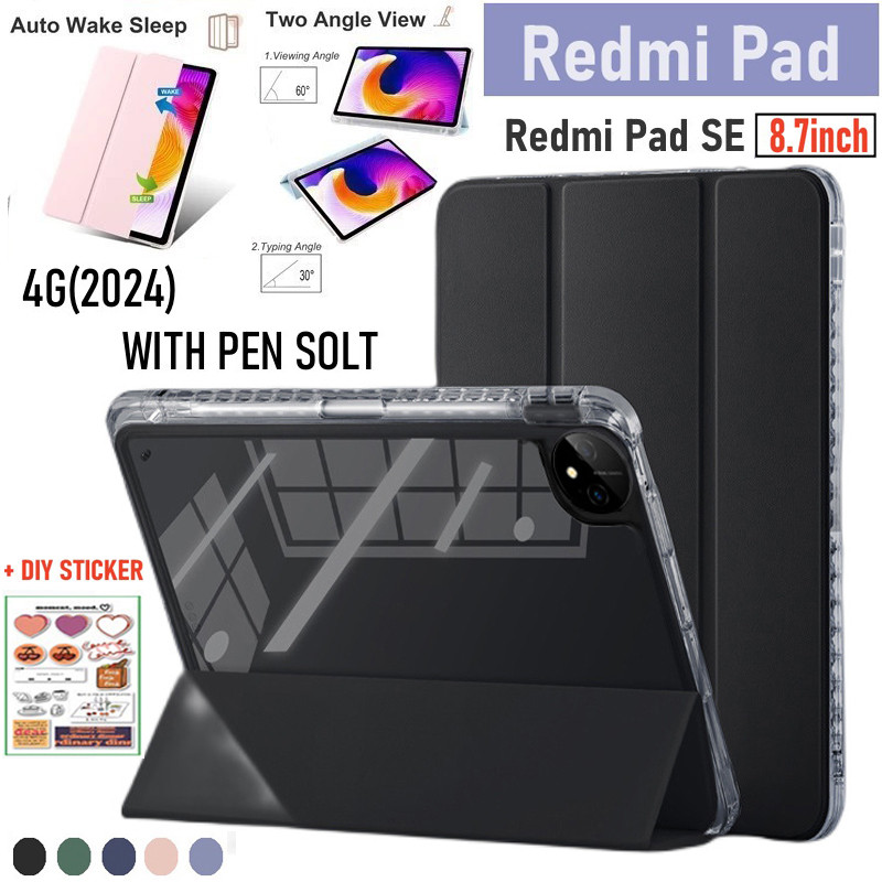 RedMi Pad SE Case 8.7 Inch 4G 2024 Magnetic Protective Casing Cover ...