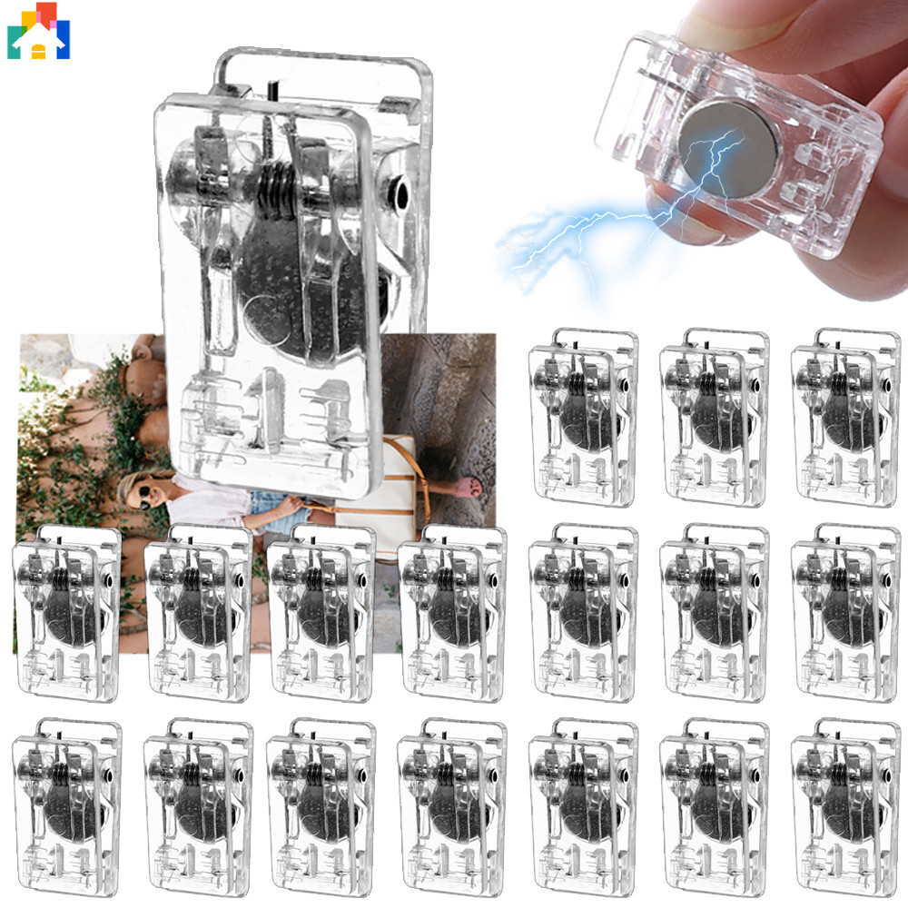 10Pcs Mini Magnetic Clips Plastic Transparent Magnet Refrigerator ...