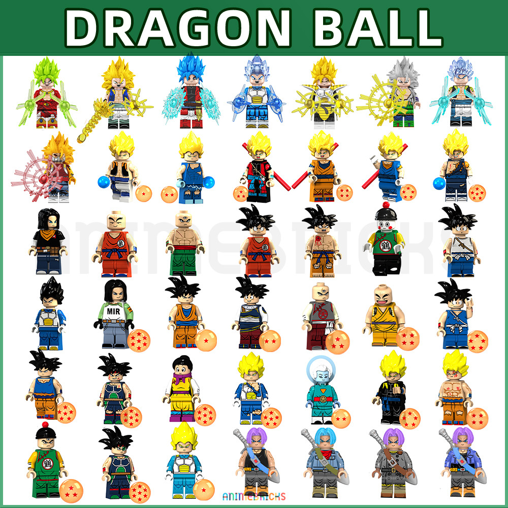 Dragon Ball Minifigures Son Goku Vegito Gogeta Trunks Broly Bardock ...