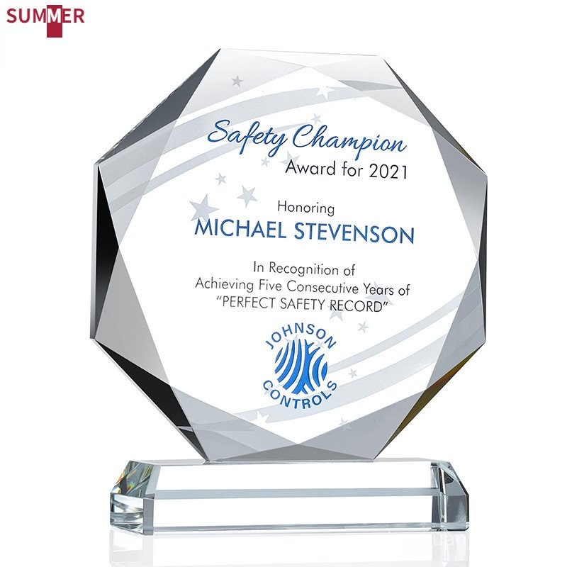 High-End Crystal Trophy Customized Octagonal Creative Customized Trophy ...