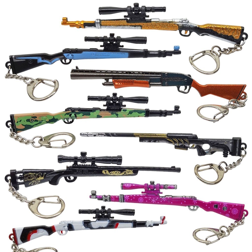 Miniature Metal Alloy Model Gun Keychain Collection Gift Batch-2 ...