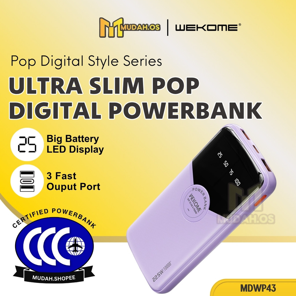 WEKOME Original 3C Powerbank CCC 22 5w Fast Charging With Built In Triple Port 10000mah Slim ...