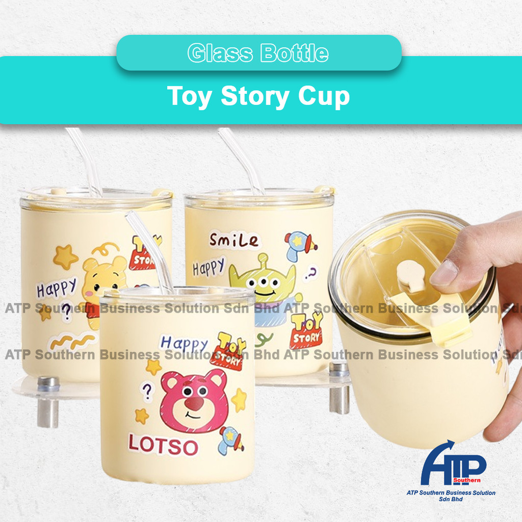 [400ml] Cawan Toy Story Cute Cartoon Design With Lid And Straw Ins ...