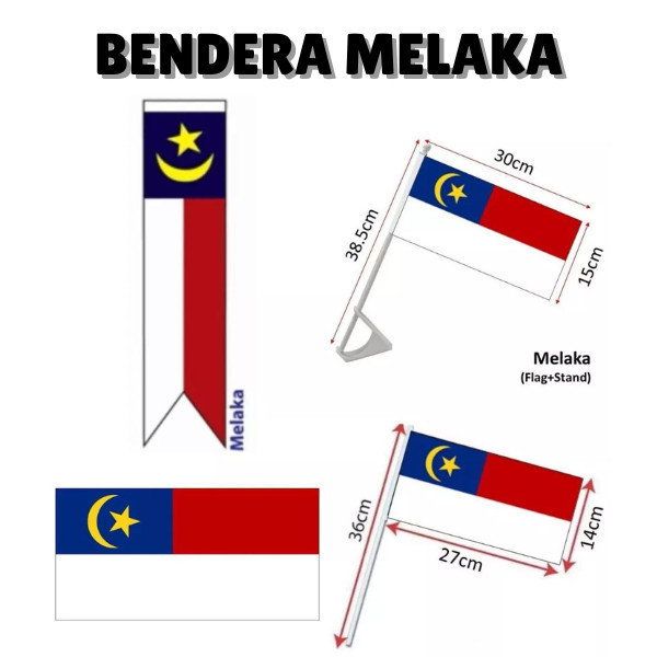 【SalesWithJoy】Bendera Melaka Hand Flag / Spring Flag / Car Flag ...