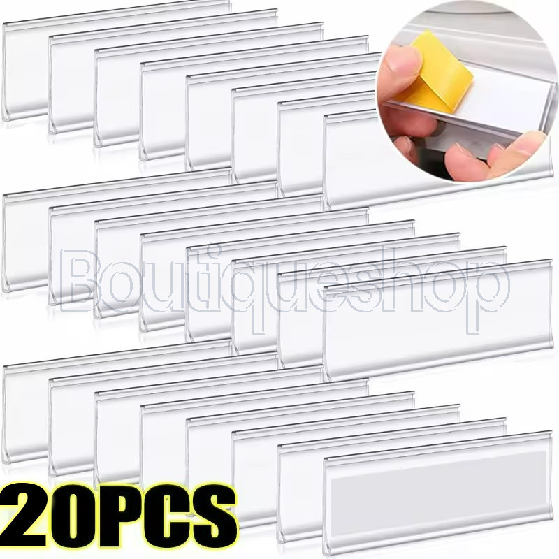 5-20Pcs Self Adhesive Price Tag Holder - Price Tag Display Shelf ...