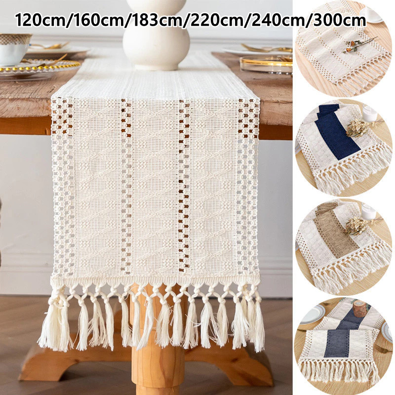 Table Runner Cotton and Linen Woven Home Restaurant Decoration Long ...