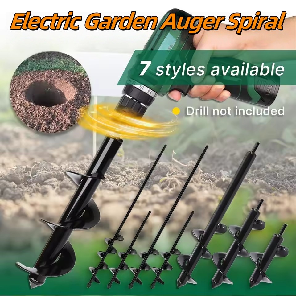 Spiral Drill Bits Electric Hole Digger Garden Auger Spiral Bit Flower ...