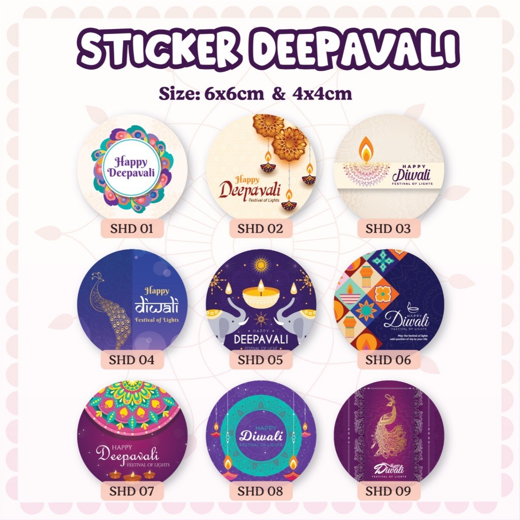 [READY STOCK] Diwali Decoration Sticker | Sticker Bulat Hadiah Hari ...
