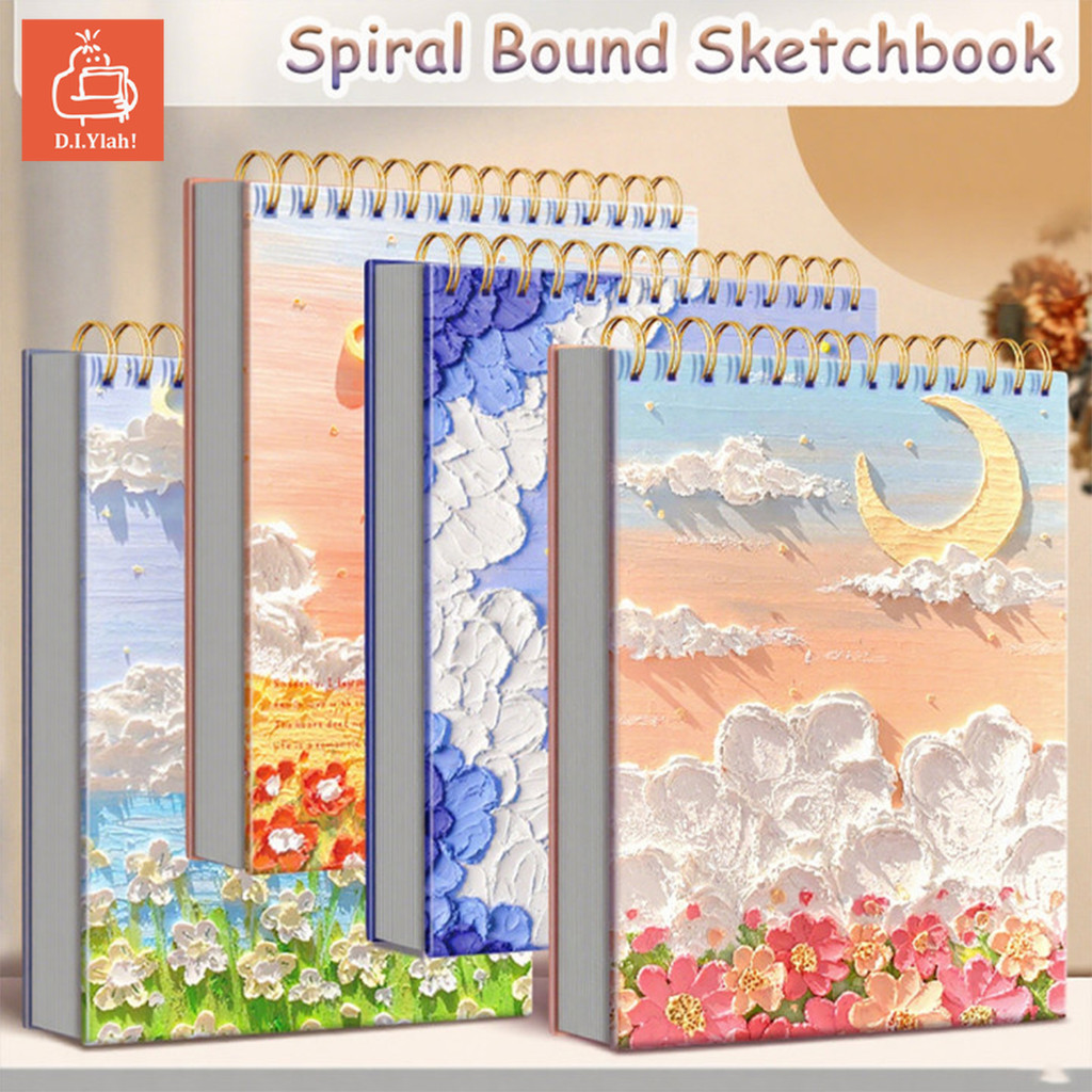 16K/A4 Drawing Coil Sketchbook Thick Paper Double Spring Sketch School ...