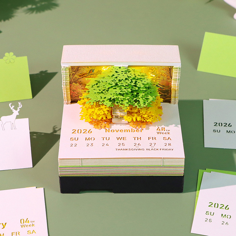 ADL Music Time Piece Calendar 2026 Desk Calendar With LED Light 3D Tear ...