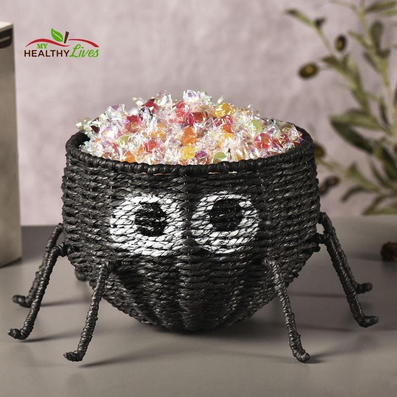 [HtongMY] Halloween Candy Storage Box Black Storage Basket Organizing ...