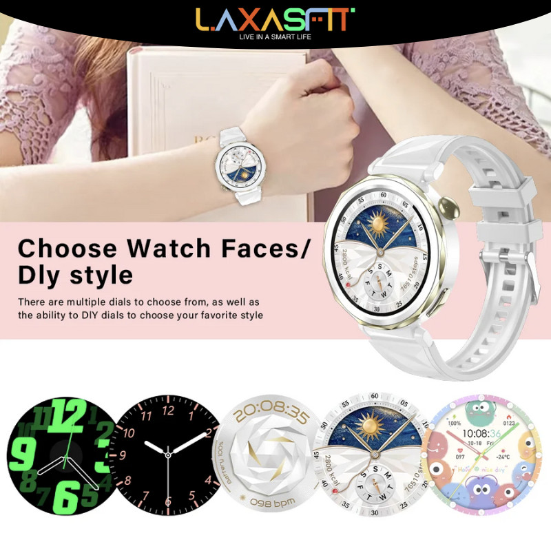 LAXASFIT 2025 GT5 Mini New Women Smart Watch Real Time Weather Forecast ...