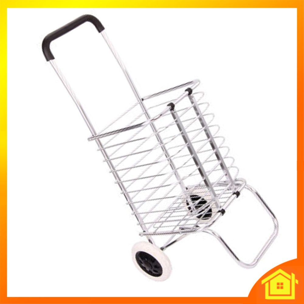 Shopping Cart Trolley Foldable Luggage Basket Wheel Anti Rust Folding ...