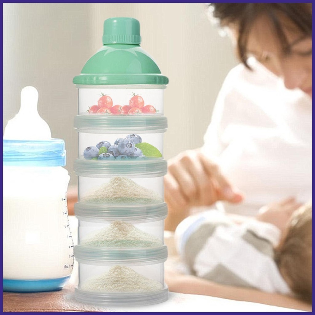 Formula Dispenser Portable Kids Snack Containers Stackable Non-Spill 5 ...