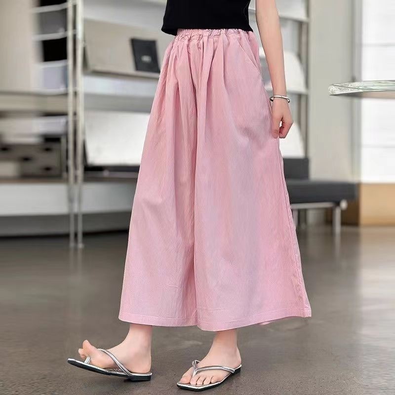 （2-18Y）Kids Girls Palazzo Tulang Pants Wide Leg Trouser Breathable Childrens Long Pant | Shopee ...