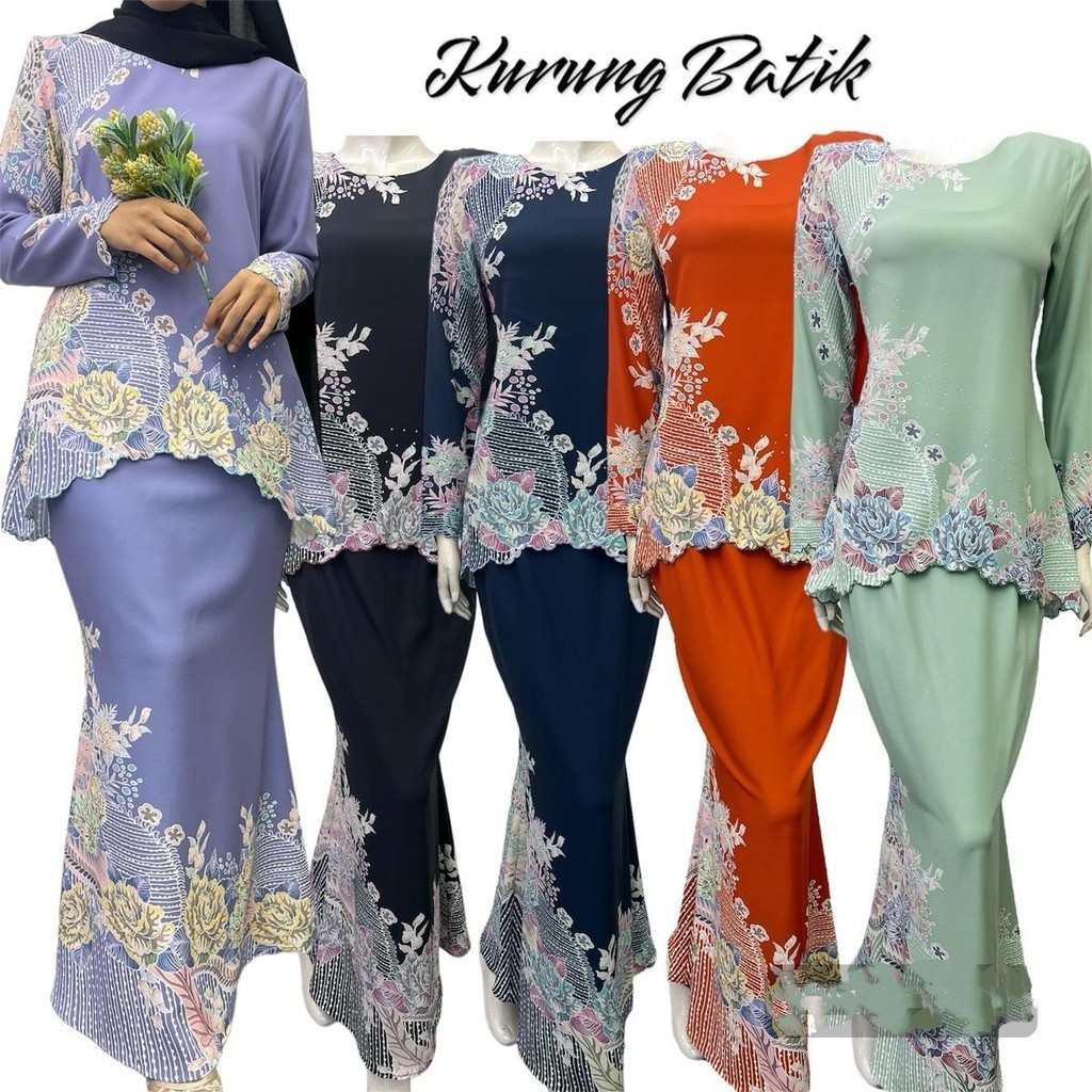 Delisa Kurung Batik Fashion2024 Kain Duyung Klasik ( SIZE: 38-52 ) | Shopee Malaysia