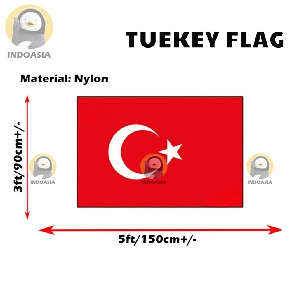 Turkey National Flag 3x5ft 90x150cm TURKEY FLAG BENDERA NEGARA TURKI ...