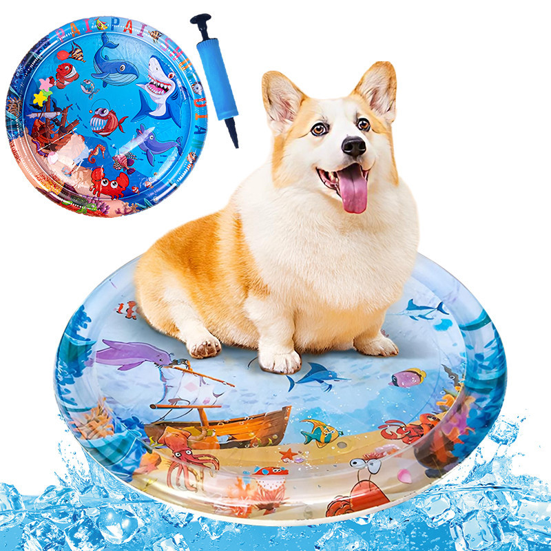 Water Sensory Play Mat for Pet, Summer Cooling Cat Kennel, Inflatable ...