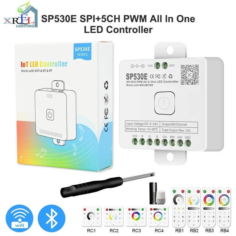 SP530E All In One LED Controller Wifi Alexa Google Home BT 5CH PWM SPI ...