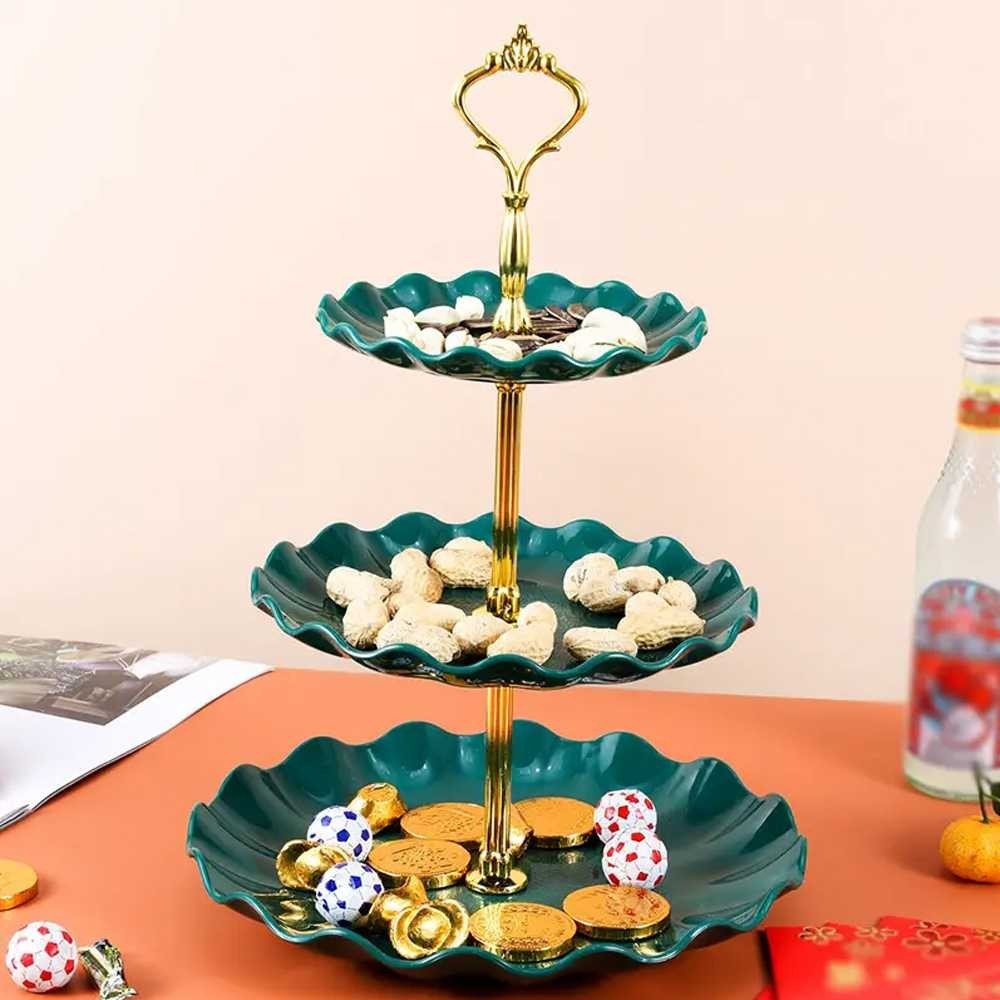 3-tier Stacking Cake Rack Portable Plate Cake Stand Fruit And Food ...