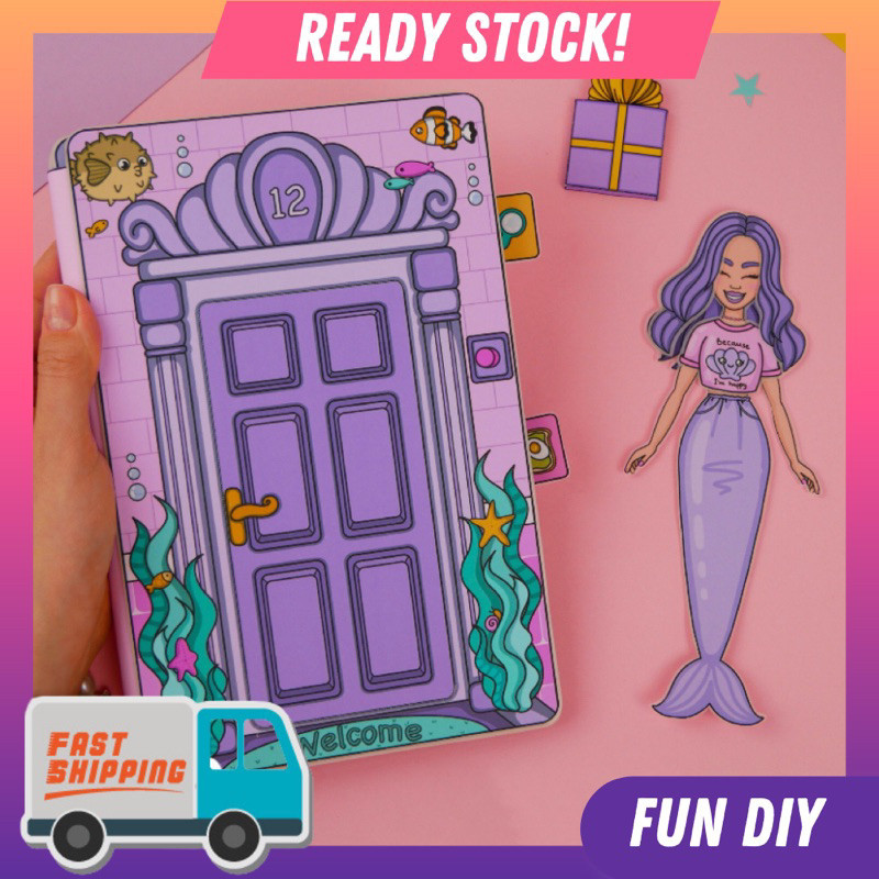 (DIY PACK) MERMAID HOUSE Busy Book l Paper Doll Book l DIY Book l Quiet ...