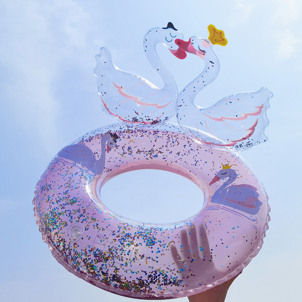 Children Swimming Ring Swan Influencer ins Underarm Ring Transparent ...