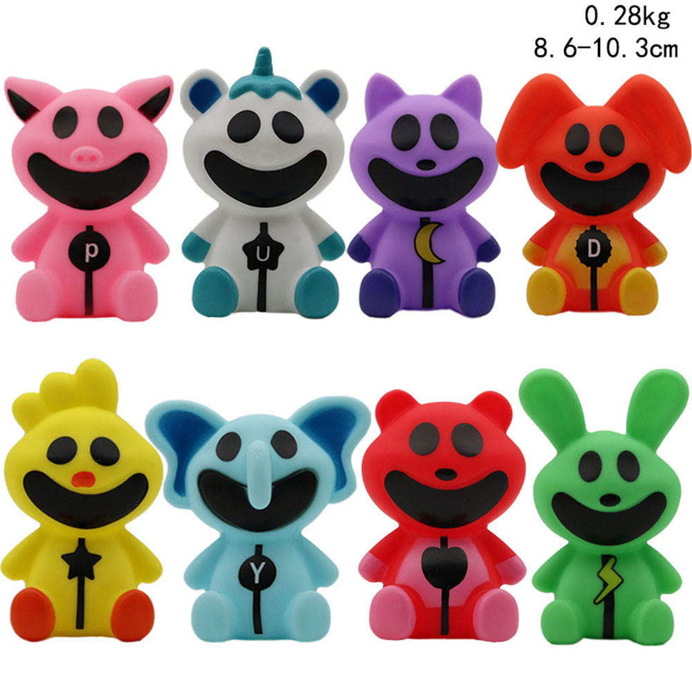 8Pcs/Set Poppy Playtime Action Figure Smiling Critters 7-10cm CatNap ...