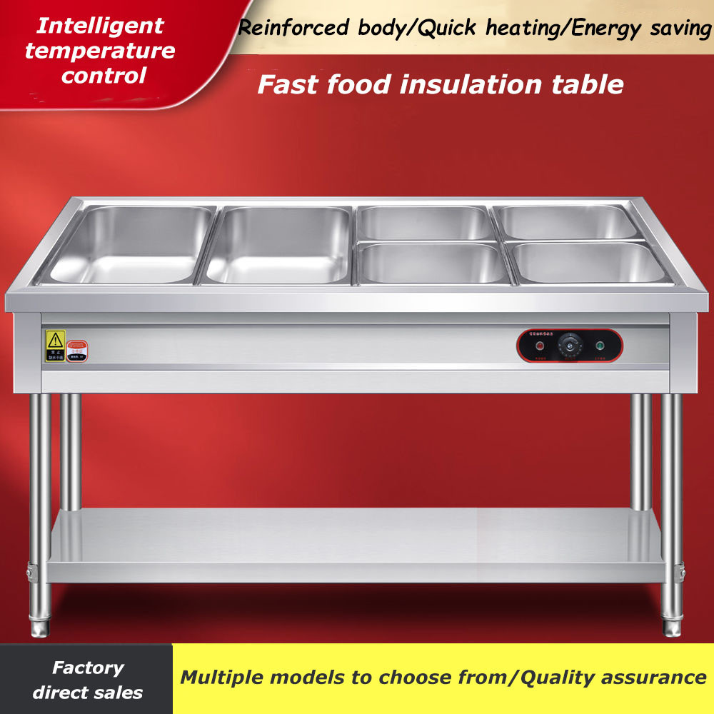 Stainless Steel Insulation Table Commercial Fast Food Rice Selling ...
