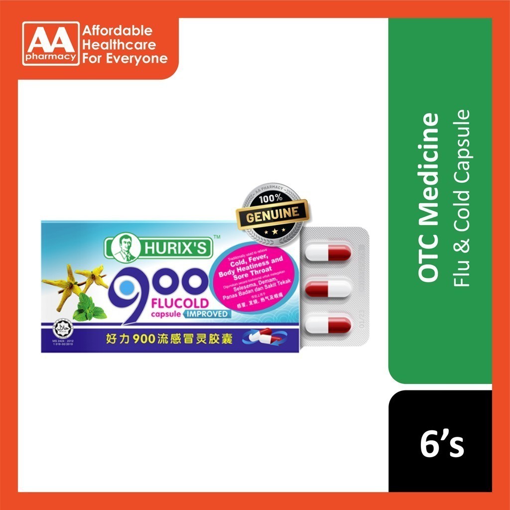 Hurix's 900 FluCold Capsule 6's (Strip) | Shopee Malaysia