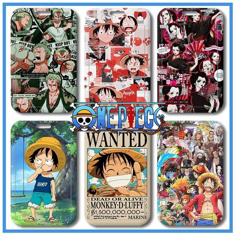 One Piece Luffy Zoro DIY Student School ID Card Holder Campus Card Set ...
