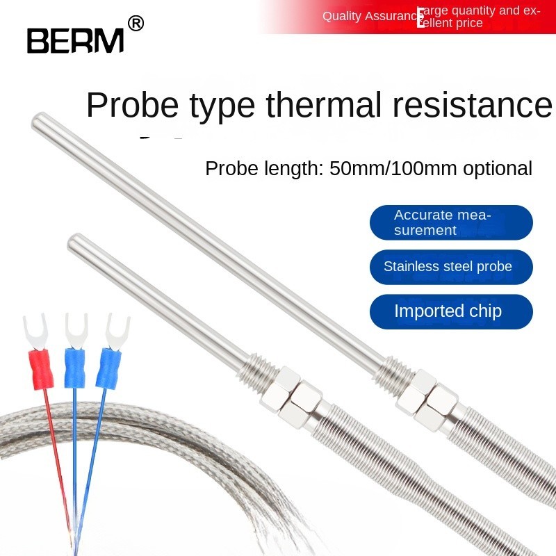 Pt100 Temperature Sensor Probe Platinum Thermal Resistance Three-Wire ...