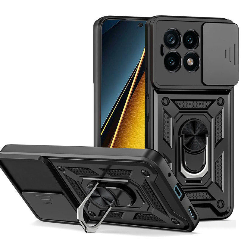 Shockproof Heavy Hard Casing Case with Metal Stand for Poco X7 Pro X6 ...