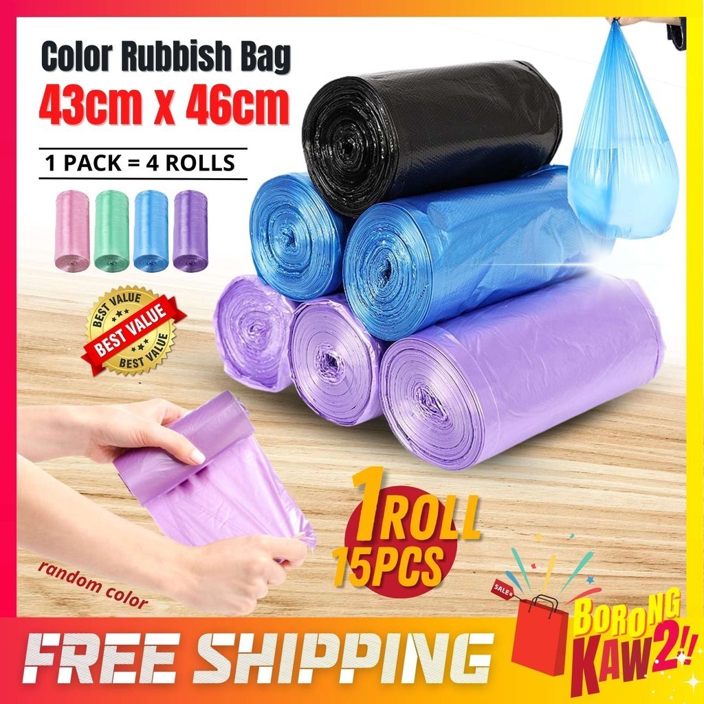 43x46cm Colour Flat Rubbish Bag Home Garbage Office Cleaning Trash 垃圾袋 ...