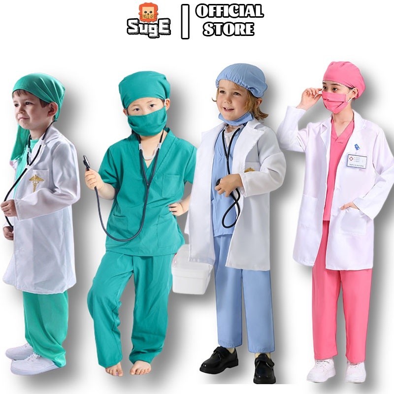 SUGE Kids Doctor Nurse Costume for Girls Nurse Cosplay Suit Boys Doctor ...