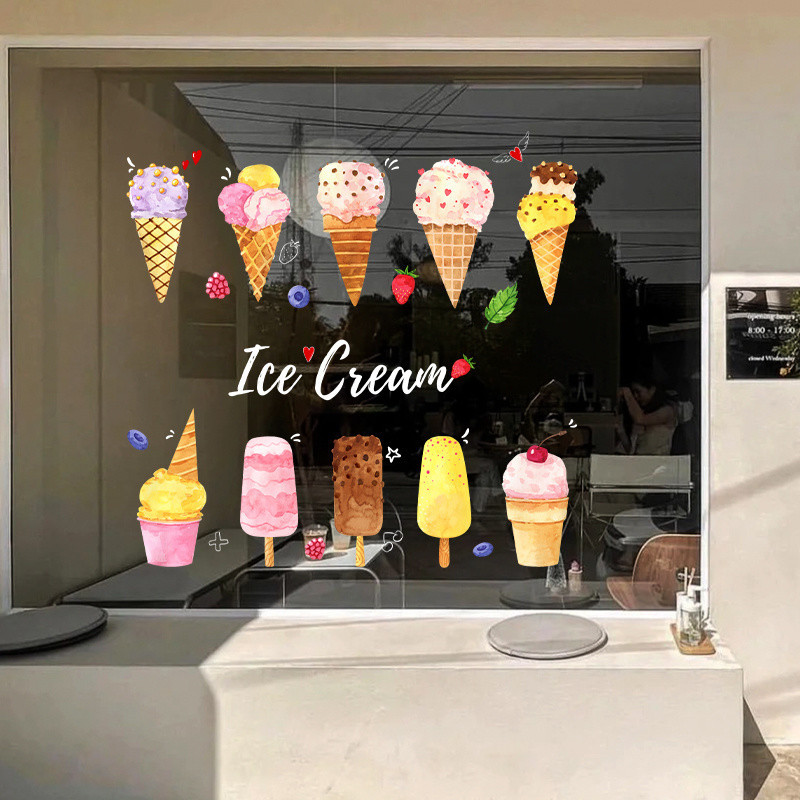 Glass Door Sticker Ice Cream Pattern Window Sticker/Wall Sticker ...