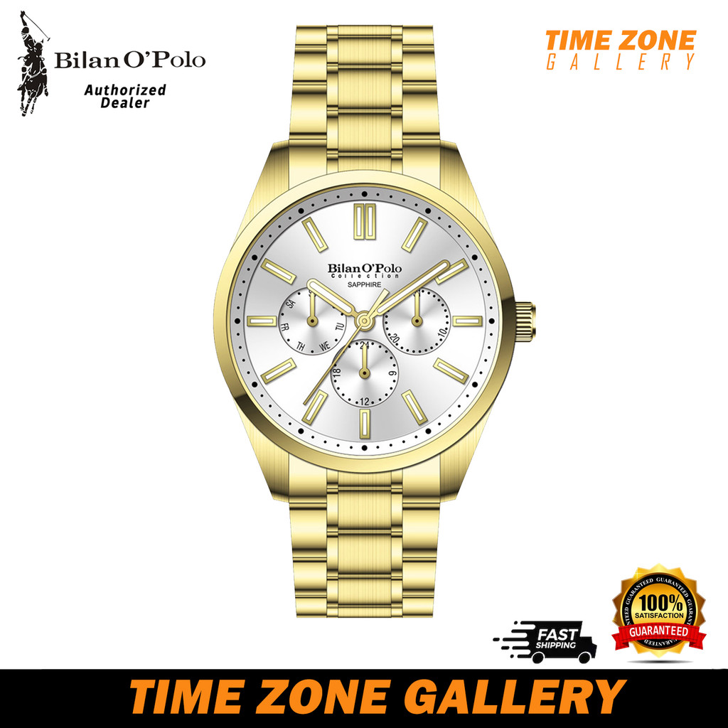 Bilano Polo Collection PC-G6728G-7A Tachymeter Sapphire Crystal Men ...