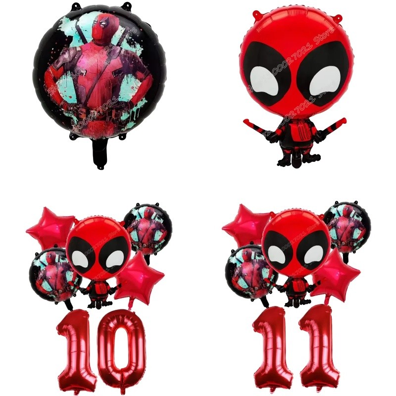Deadpool cartoon character party decoration balloon set birthday ...