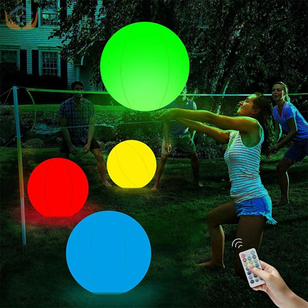 15.7inch LED Beach Ball 16 Colors Changing Light up Pool Ball Remote ...