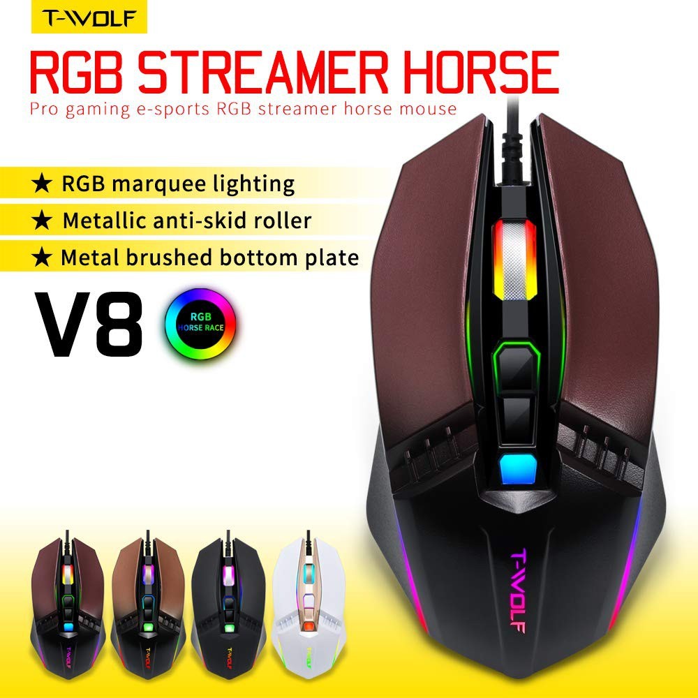 T-WOLF V8 RGB WIRED GAMING MOUSE - M100 M100R G300 G402 G502 G100 G102 G013 G304 G310 | Shopee ...