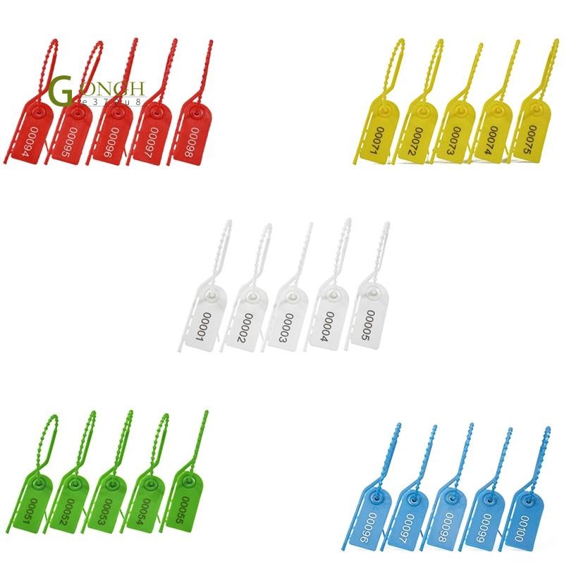 100 Numbered Plastic Security Seals Tamper Proof Tags Pull Ties Secure ...