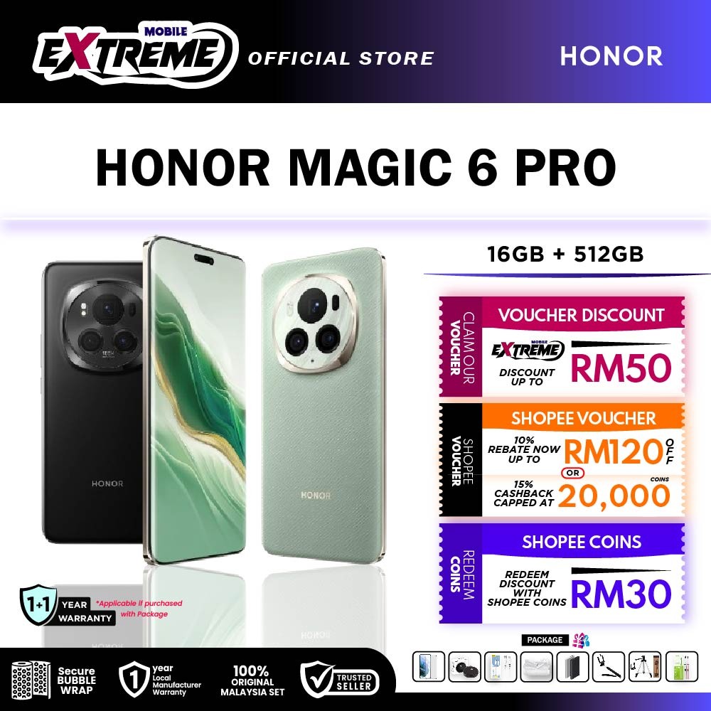 HONOR Magic 6 PRO 5G [12GB RAM 512GB ROM] - Original HONOR Malaysia | Shopee Malaysia