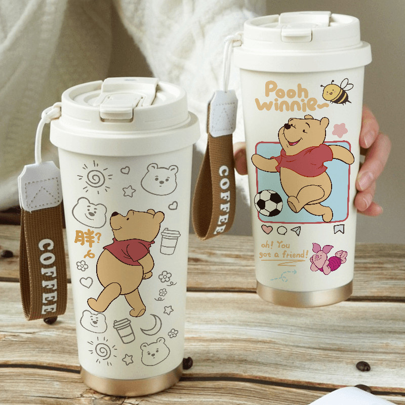 Pooh Adorable Couples’ Coffee Mug - Cute Cartoon Design, 316 Stainless ...