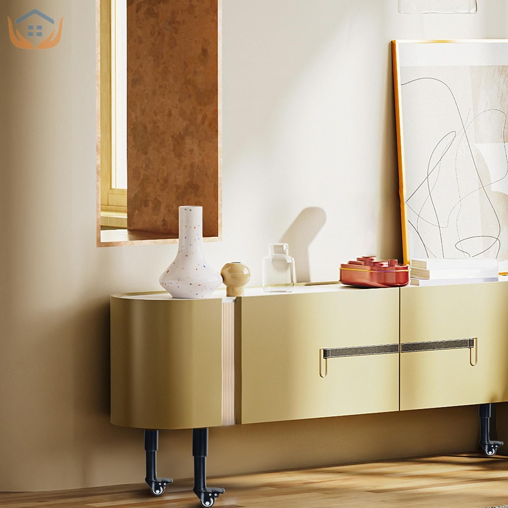 4Pcs Furniture Legs with Swivel Casters 7 to 10inch Metal Adjustable ...