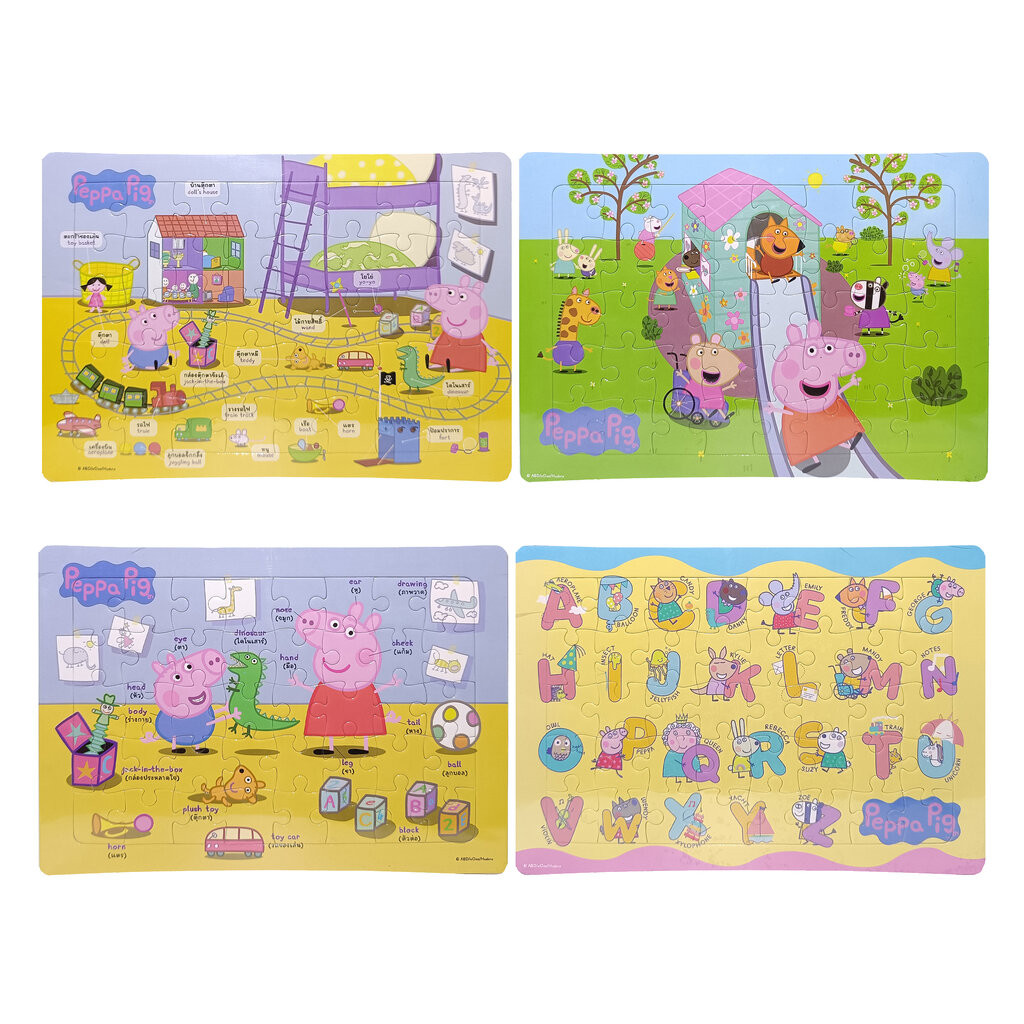 40 Pieces Jigsaw Puzzle L Size Plate Peppa Pig With Tray Bongkoch ...