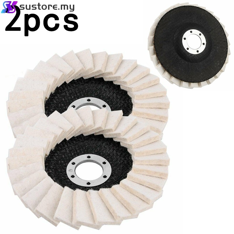 [Super] 2Pcs Wool Felt Polishing Disc Wheel Angle Grinder Buffing ...